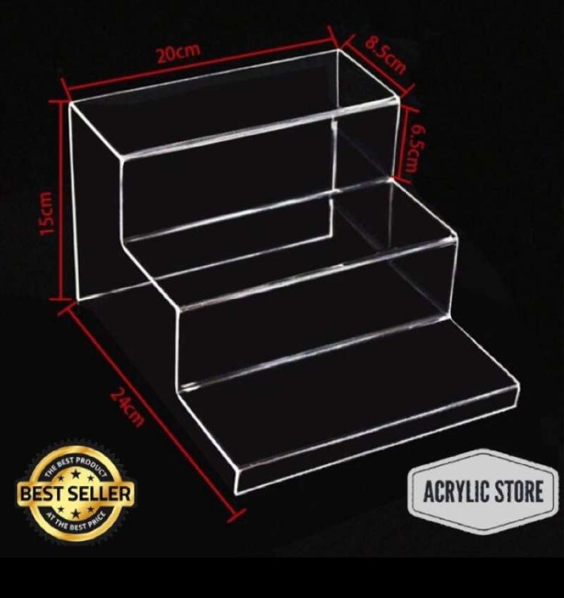 Promo Acrylic Display Tangga/display Dompet/display Perhiasan 3 Susun ...