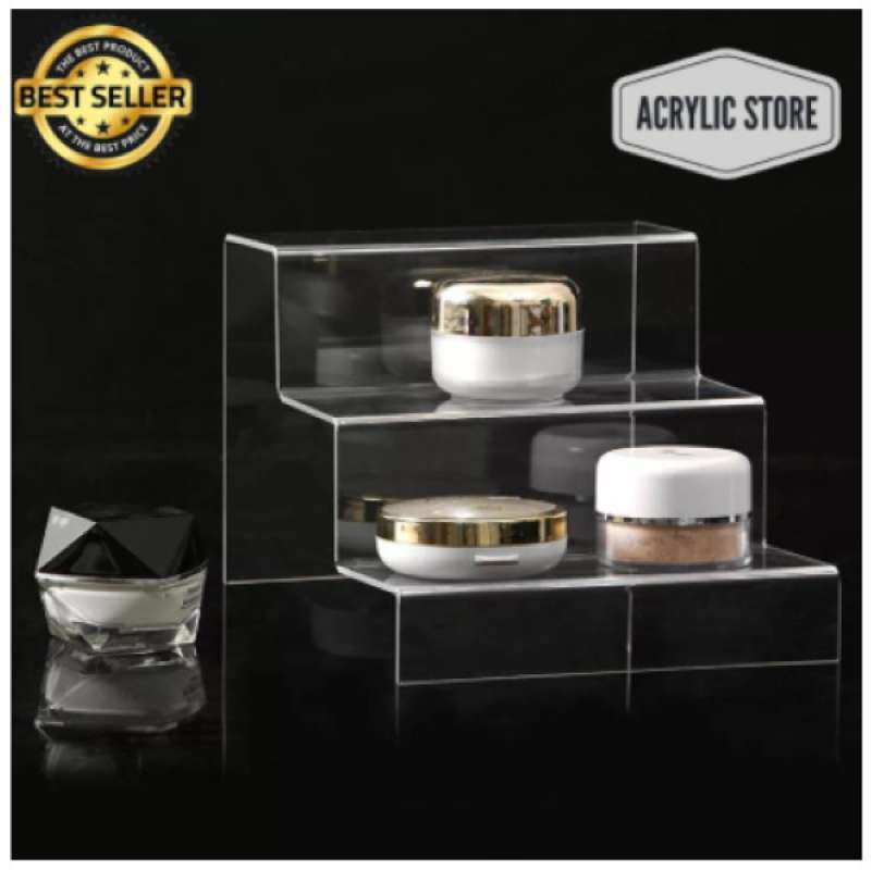 Promo Acrylic Display Tangga/display Dompet/display Perhiasan 3 Susun ...