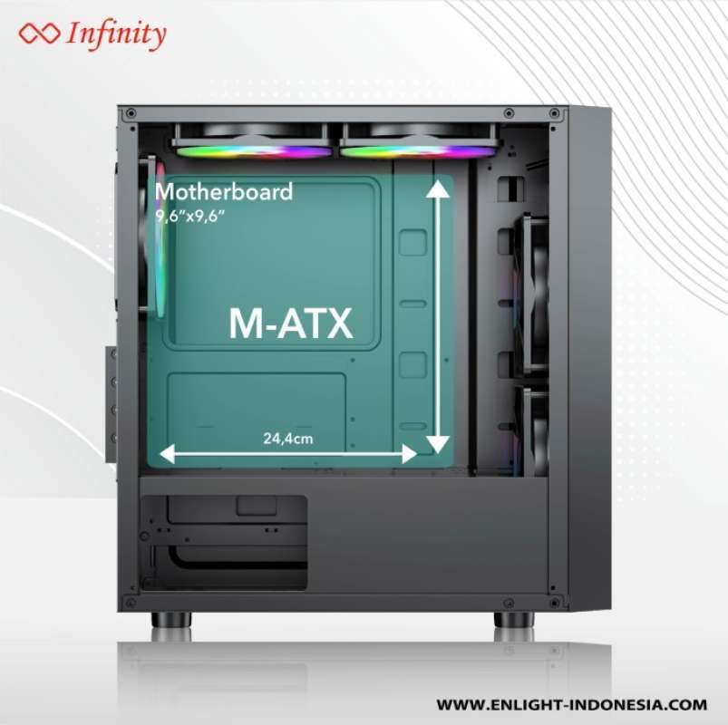 Promo Casing Infinity STRIKE - mATX Gaming Case - INCLUDE 3 FAN Diskon ...
