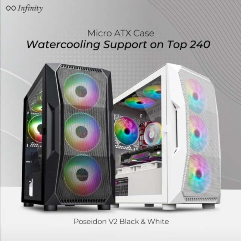 Promo Casing Infinity POSEIDON V2 - mATX Gaming Case - INCLUDE 3 FAN ...