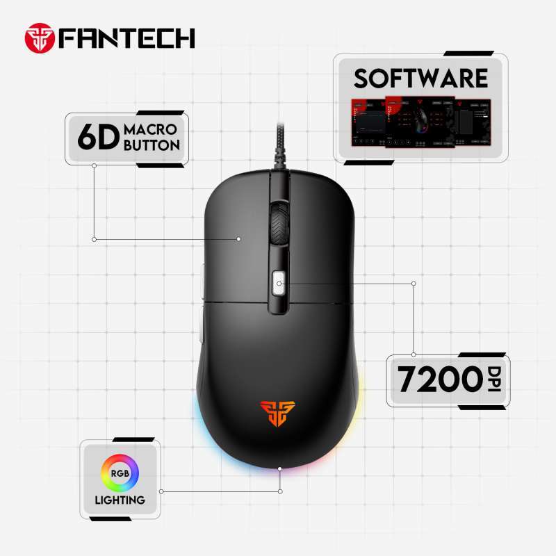 Jual Fantech KANATA Mouse Gaming Wireless RGB Macro VX9 VX9S - HITAM ...