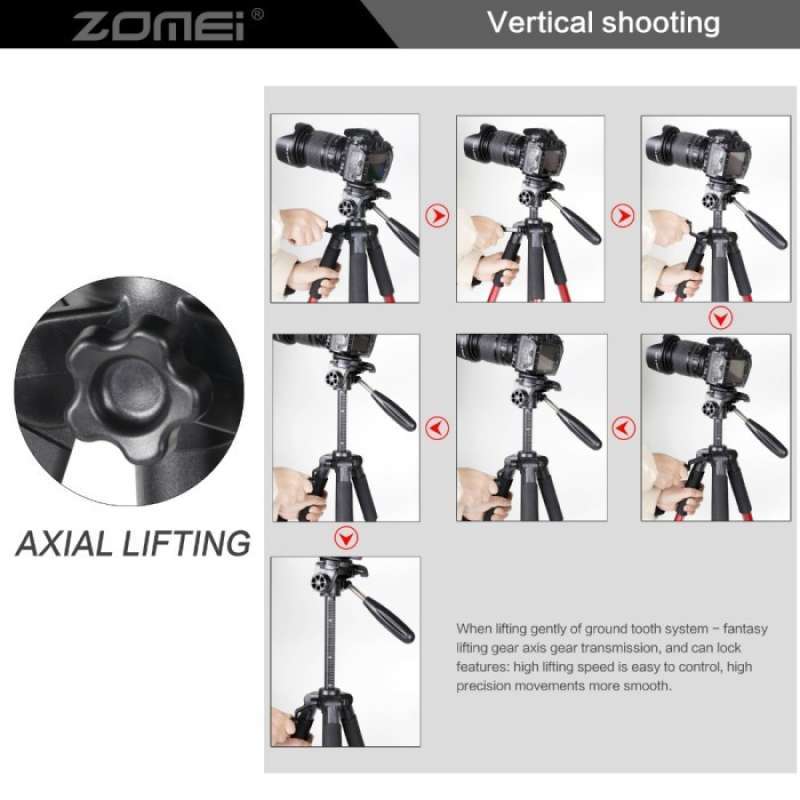 Promo ZOMEI Q111 PROFESIONAL VIDEO TRIPOD KAMERA & HANDPHONE - Merah ...