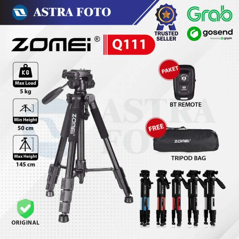 Promo ZOMEI Q111 PROFESIONAL VIDEO TRIPOD KAMERA & HANDPHONE - Merah +BT REMOTE Diskon 50% di ...