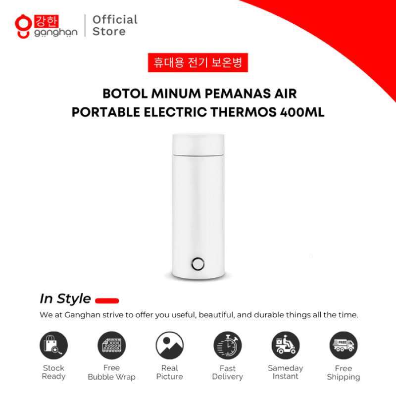 Promo GANGHAN BOTOL MINUM PEMANAS AIR PORTABLE ELECTRIC THERMOS 400ML HC-301 Diskon 50% di ...