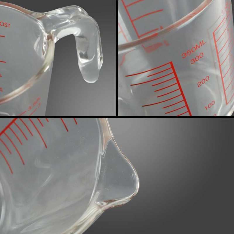 Jual HUANMU Gelas Ukur Takaran Kaca Microwave Heating Glass ML OZ Cup ...