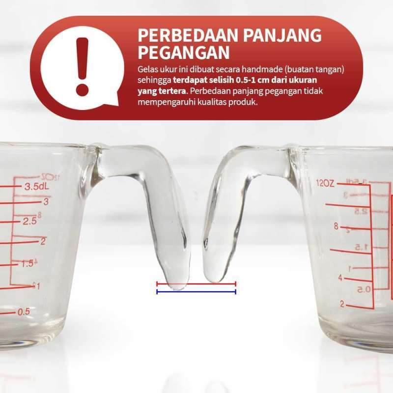 Jual HUANMU Gelas Ukur Takaran Kaca Microwave Heating Glass ML OZ Cup ...
