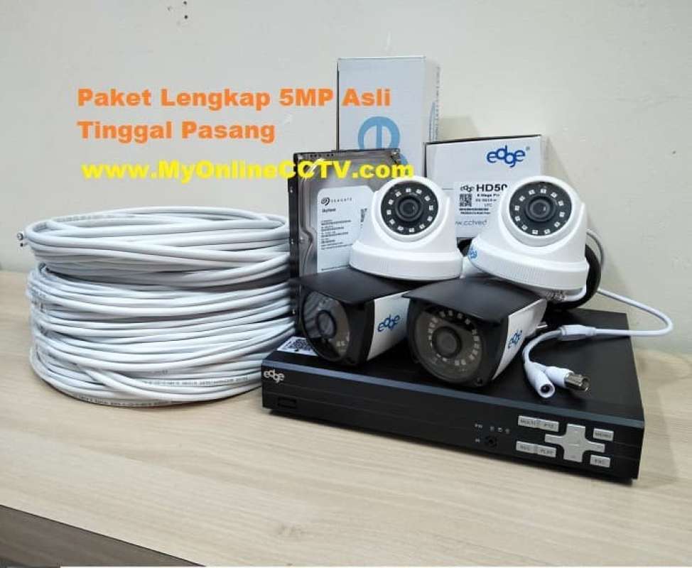 Promo New Promo Paket 8 Cctv Edge Full Hd Kamera 5Mp Lengkap Tinggal ...