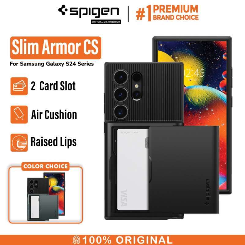 Jual Case Samsung Galaxy S24 Ultra Spigen Slim Armor CS Card Slot Casing - S24 ULTRA BLACK di ...
