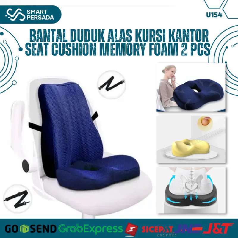 Jual Bantal Punggung Kursi Kantor Alas Duduk Ergonomis Orthopedic ...