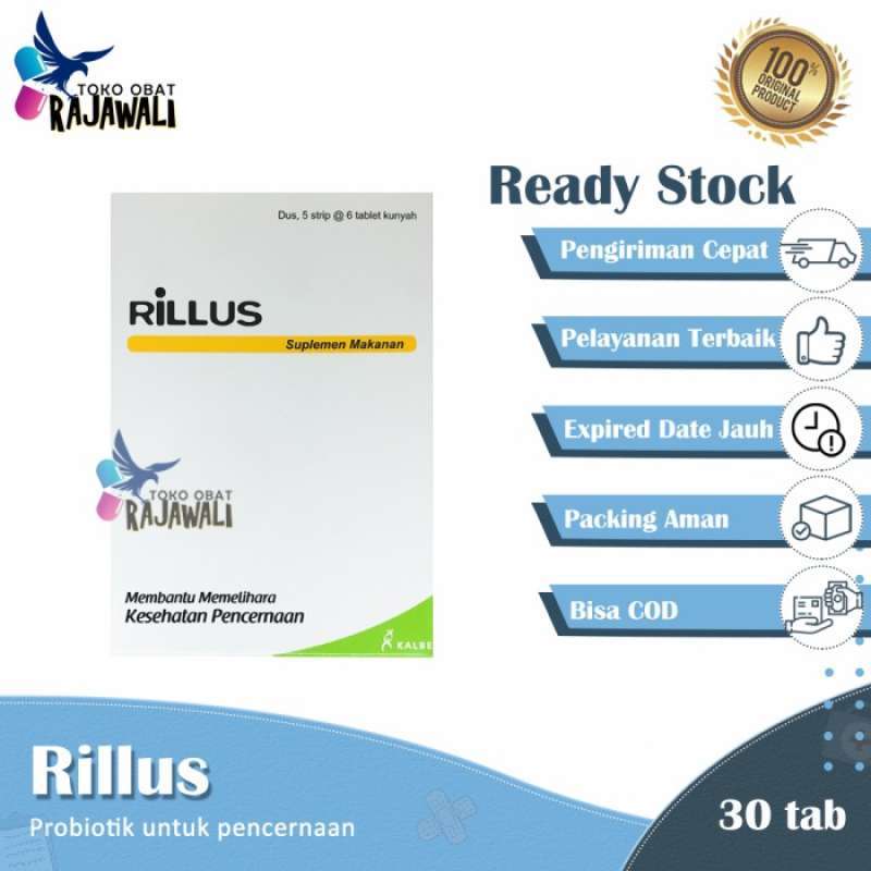 Promo rillus probiotik untuk kesehatan pencernaan perbox ( 30 tab ...