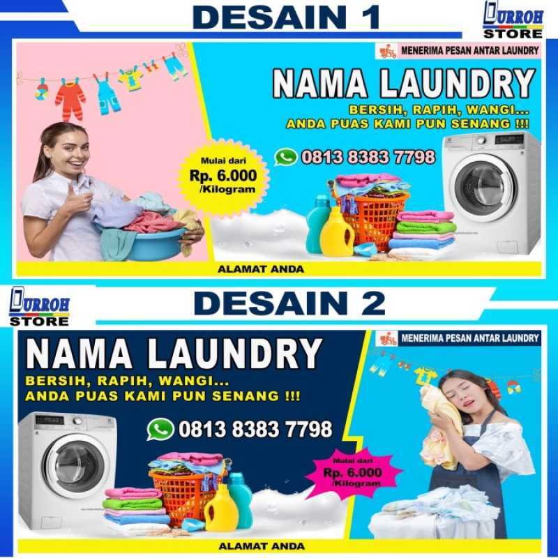 Jual Spanduk / Banner Laundry Cuci Baju Ukuran 200x100cm - 100x50 Di ...
