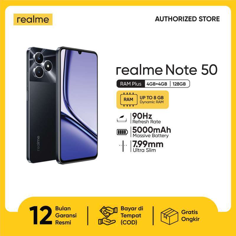 Promo Realme Note 50 Hp 4gb+128gb | 90hz Vivid Display | Mini Capsule ...