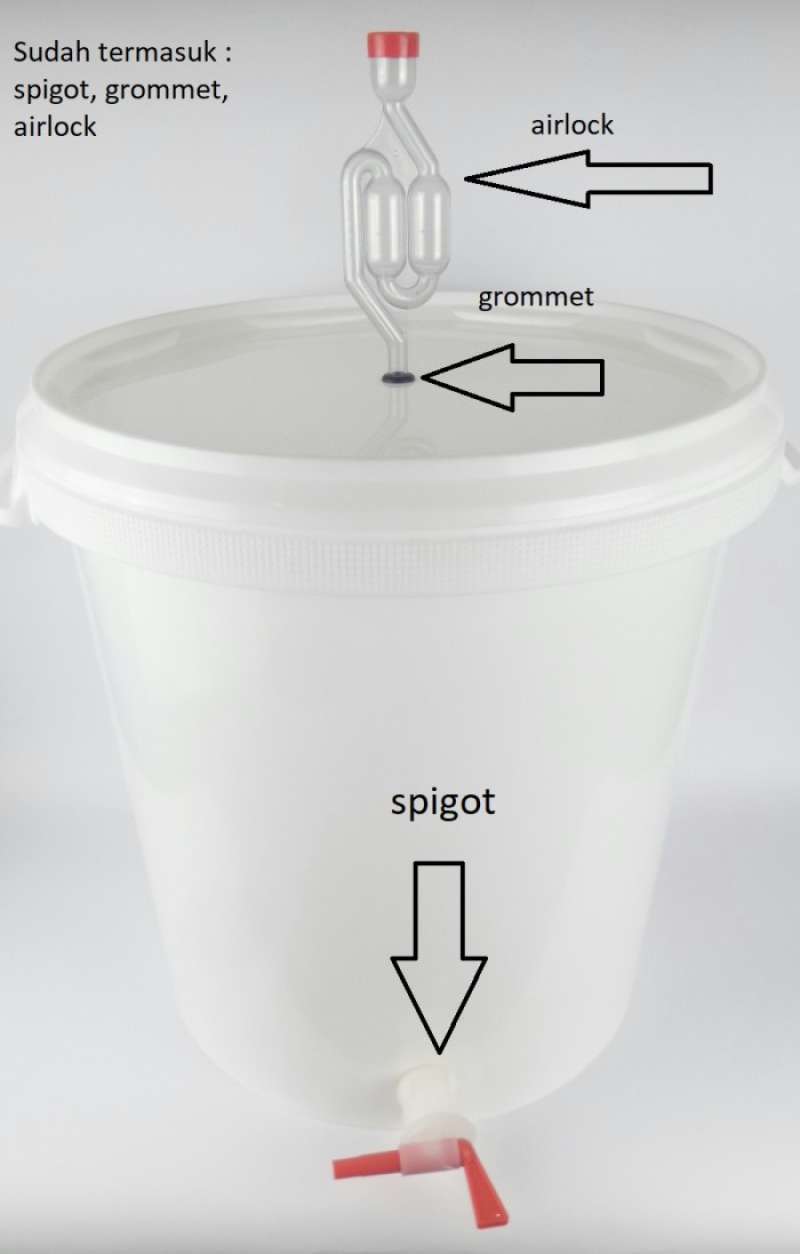 Promo Fermentation Bottling Pail Bucket 30L Free Grommet, Spigot Dan ...