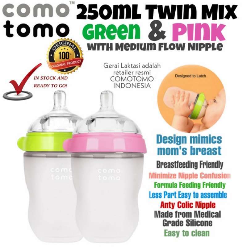 Promo COMOTOMO BOTOL SUSU 250ML TWIN PACK COMO TOMO BOTTLE - Multicolor ...