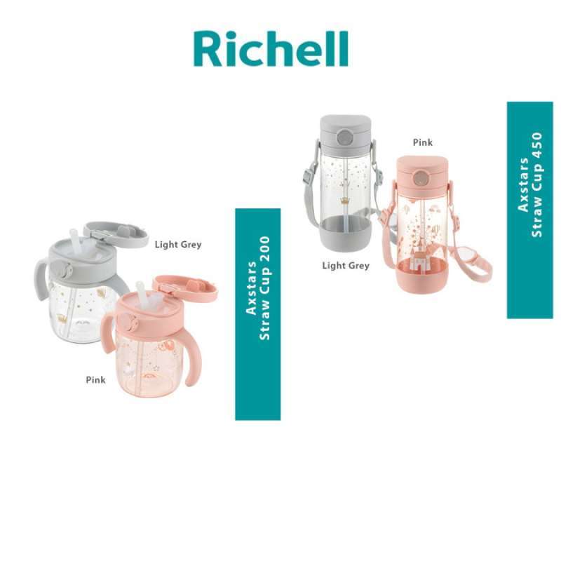 Promo Richell Axstars Straw Cup Botol Minum Anak - Multicolor 400ML___PINK Diskon 25% di Seller ...