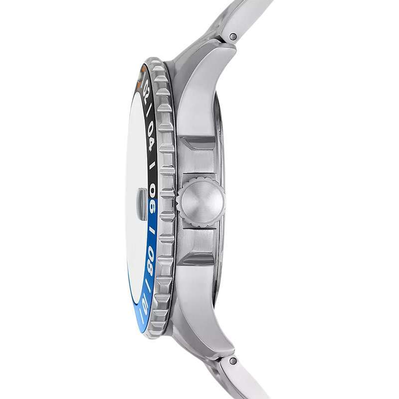 Promo Jam Tangan Pria Fossil Blue GMT FS5991 Blue Dial Stainless Steel ...