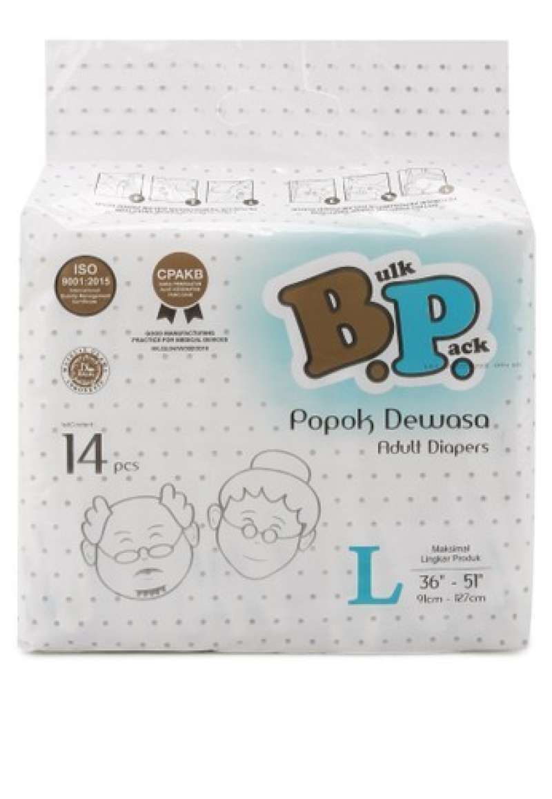 Jual Bp Adult Diapers / Popok Perekat Dewasa Orang Tua Size L Isi 14 Di ...
