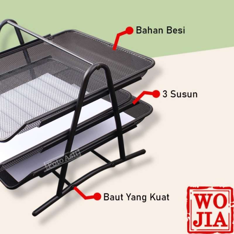 Jual Rak Kertas Dokumen Surat 3 Susun / Paper Document Letter Tray 3 ...