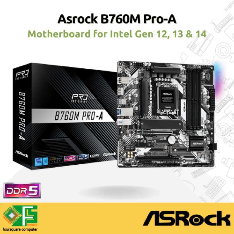 Jual Motherboard Asrock B760m Pro-a Ddr5 Mobo Intel Lga 1700 Resmi Di ...