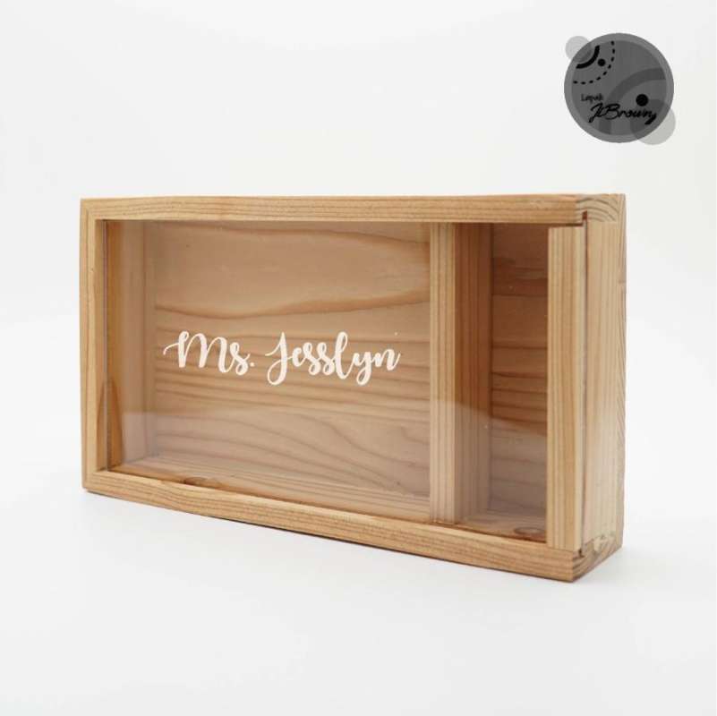 Jual Box Buchanania Kotak Kayu Pinus Tutup Akrilik & Slot Flahsdisk ...