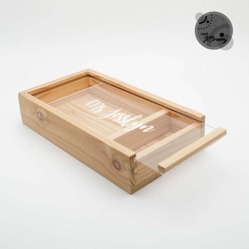 Jual Box Buchanania Kotak Kayu Pinus Tutup Akrilik & Slot Flahsdisk ...