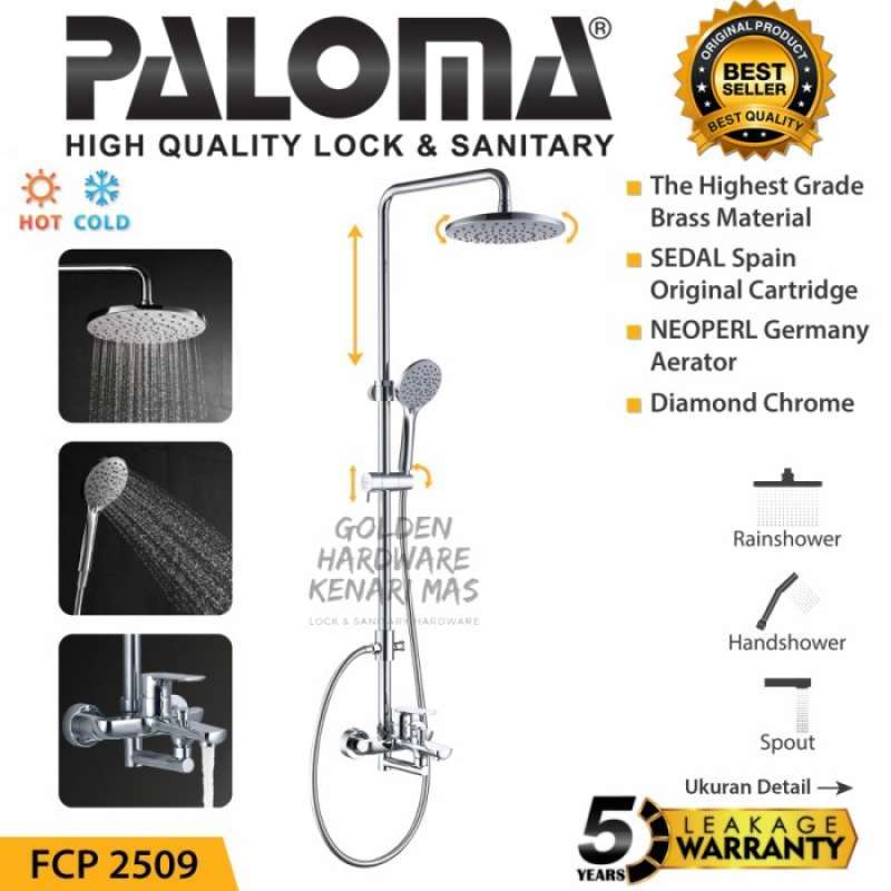 Promo Paloma Fcp 2509,shower Tiang Set Panas Dingin,kamar Mandi,kran ...
