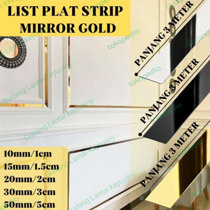 Jual List Plat Strip Mirror Hairline Stainless Steel / List Strip Di ...