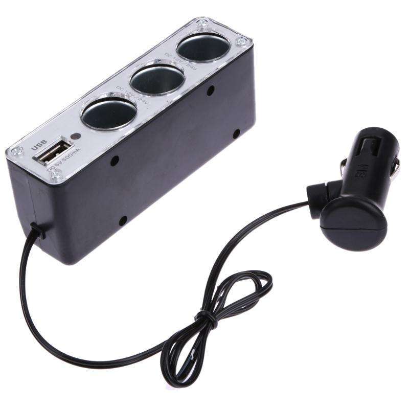 Promo Incar Triple Socket 12v Car Cigarette Lighter Usb Power - Wf-0096 ...