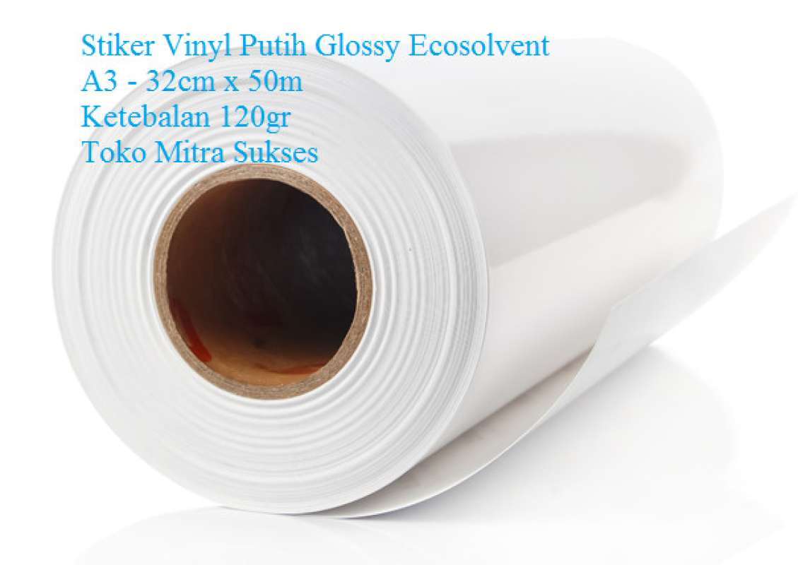 Promo New Stiker Vinyl Putih Glossy Ecosolvent A3+ - 32Cm X 50M Baru ...