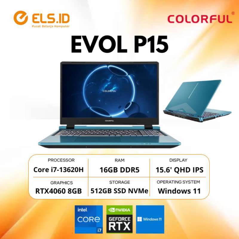 Jual Colorful Evol P15 Intel Core i7-13620H 16GB SSD512GB RTX4060 15.6 ...