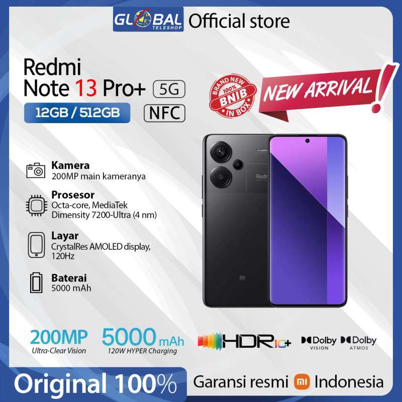 Jual Xiaomi Redmi Note 13 Pro Plus 5g 12/512gb Garansi Resmi - Black Di ...
