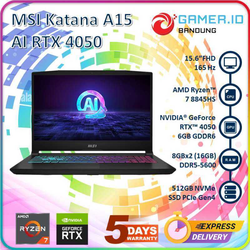 Jual Msi Katana A15 Ai | Ryzen 7 8845hs Rtx 4050 6gb/ 16gb 512gb Fhd 165hz Di Seller Gamer Id ...