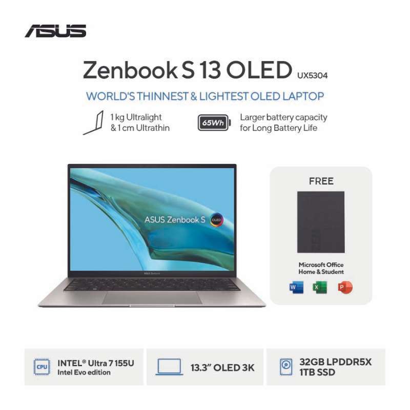 Promo Asus Zenbook S 13 Oled Ux5304ma-oleds712 - Basalt Grey [intel ...