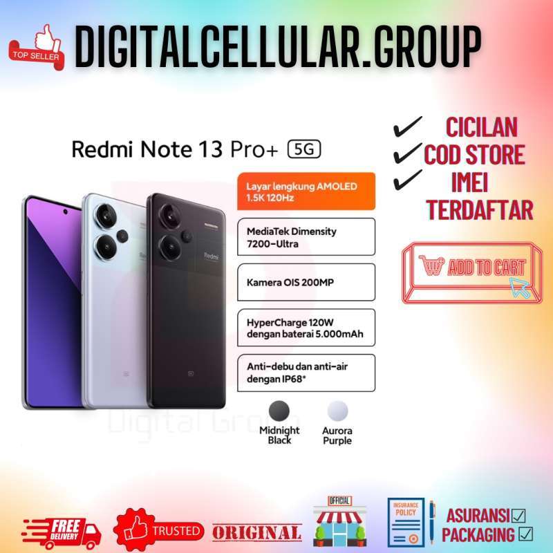 Jual Xiaomi Redmi Note 13 Pro+ 5G 12/512 GB - Midnight Black di Seller ...