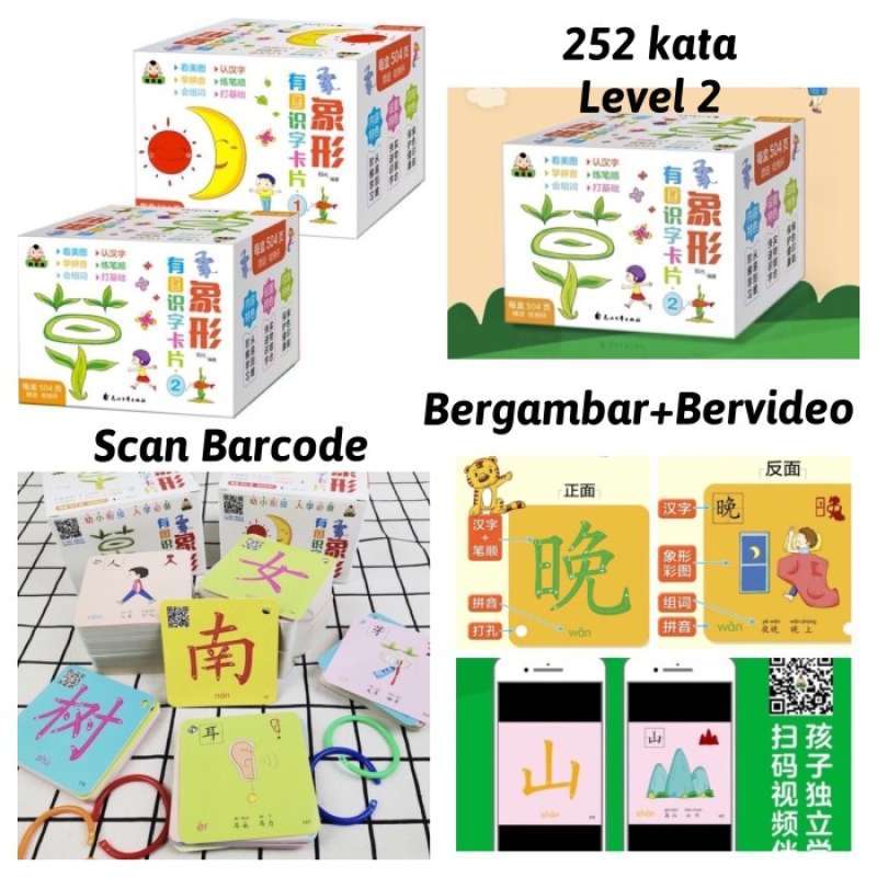 Promo Flash Card Mandarin Berwarna+Bergambar+Bervideo Scan Barcode ...
