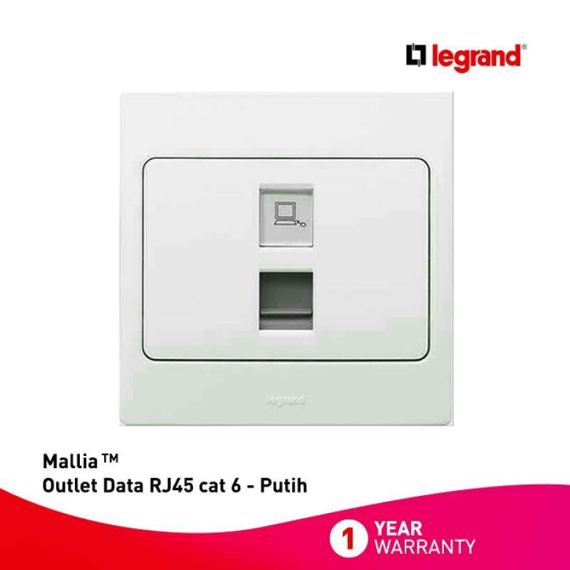 Promo Legrand Mallia - Outlet Data RJ45 cat 6 - Putih dengan Frame ...