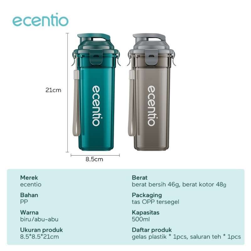 Promo New Ecentio Botol Minum Sport 500ml - Portable Bertali dan ...