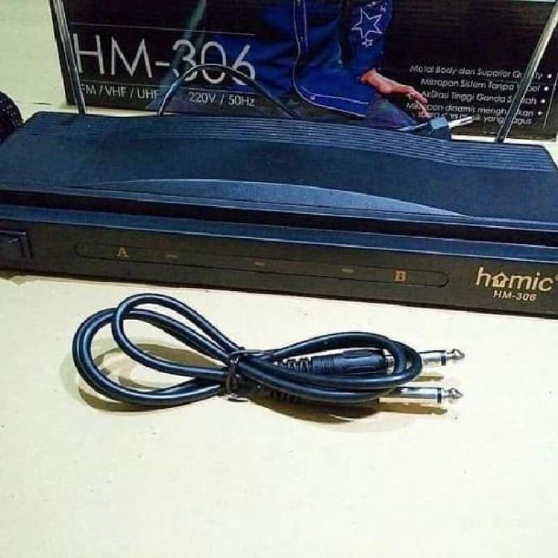 Jual mic / microphone HOMIC double wirelles HM308 HM 308 VHF SERIES di ...