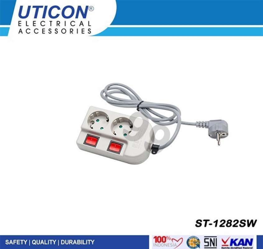 Promo TERJAMIN STOP KONTAK 4 LUBANG UTICON ST 1482 SW COLOKAN LISTRIK ...