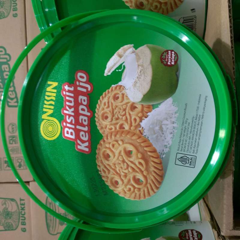 Jual Nissin Kelapa Ijo Bucket 350gr-biskuit Ember Dengan Parutan Kelapa ...