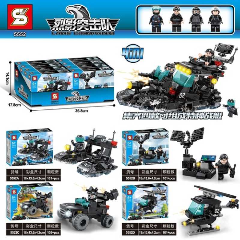 Promo Sy 5552 Swat Police Team 4in1 | Diy Brick Block Mainan Balok ...