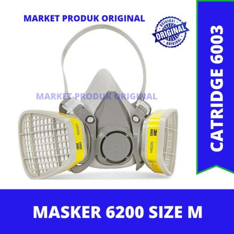Promo 3M masker 6200 + Catridge 6003 / pelindung pernapasan Original ...
