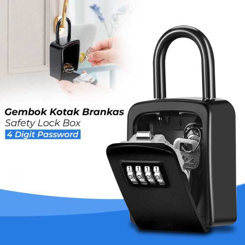 Jual Mool Gembok Kotak Brankas Safety Lock Box Metal 4 Digit Password ...