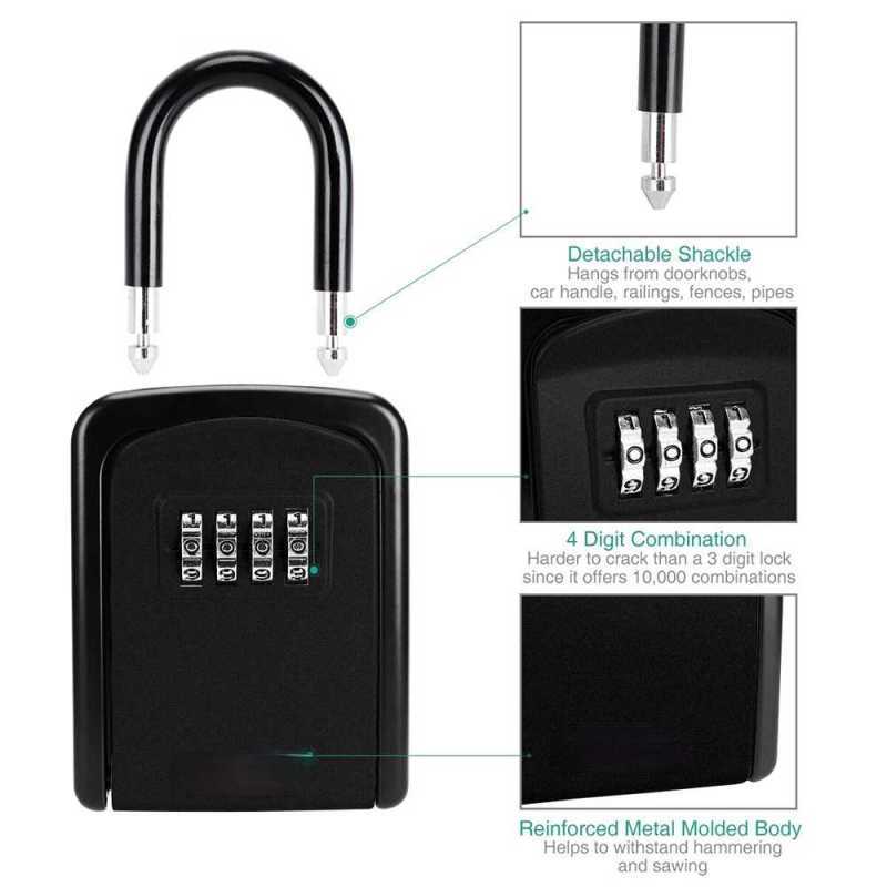 Jual Mool Gembok Kotak Brankas Safety Lock Box Metal 4 Digit Password ...