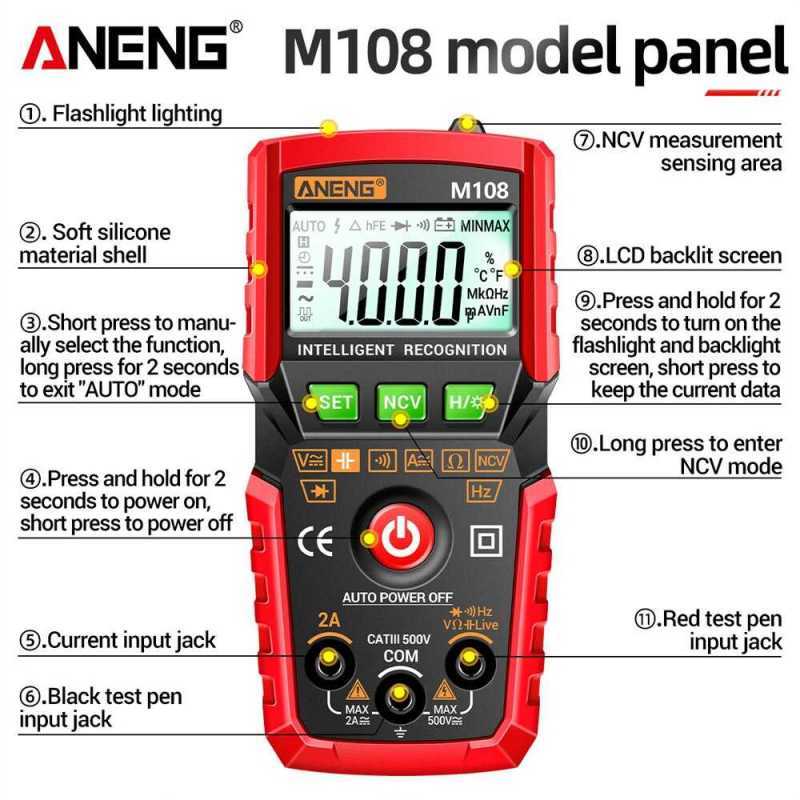 Jual Aneng Mini Digital Multimeter Ac/dc Electrical Voltage Tester Di ...
