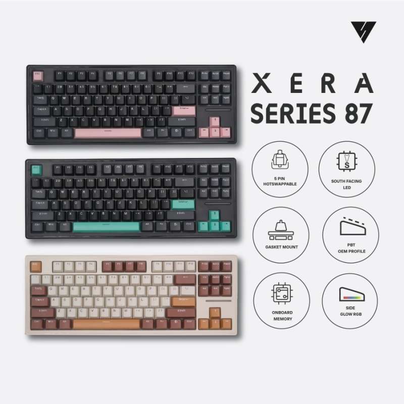 Jual Vortexseries Xera87 80% Rgb Tkl Wired Gasket Mount Mechanical ...