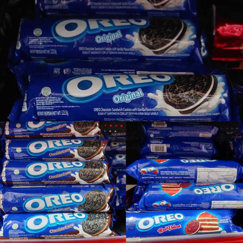Jual Oreo Biskuit Sandwich Cokelat Krim Vanila Vanilla Red Velvet ...