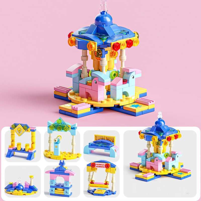 Jual Lele Brother Mainan Balok Susun Mini Carousel 6 In 1 Lego 159 ...