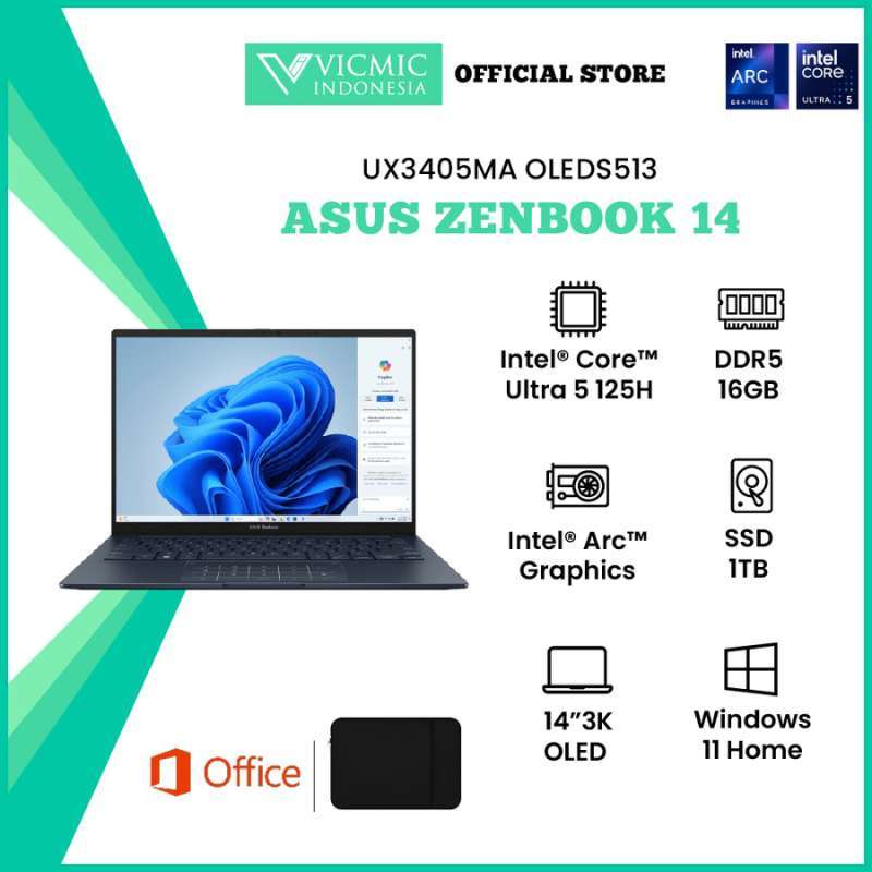 Jual Asus Zenbook 14 Ux3405ma-oleds513 [intel Ultra 5-125h/ 16gb/ 1tb ...