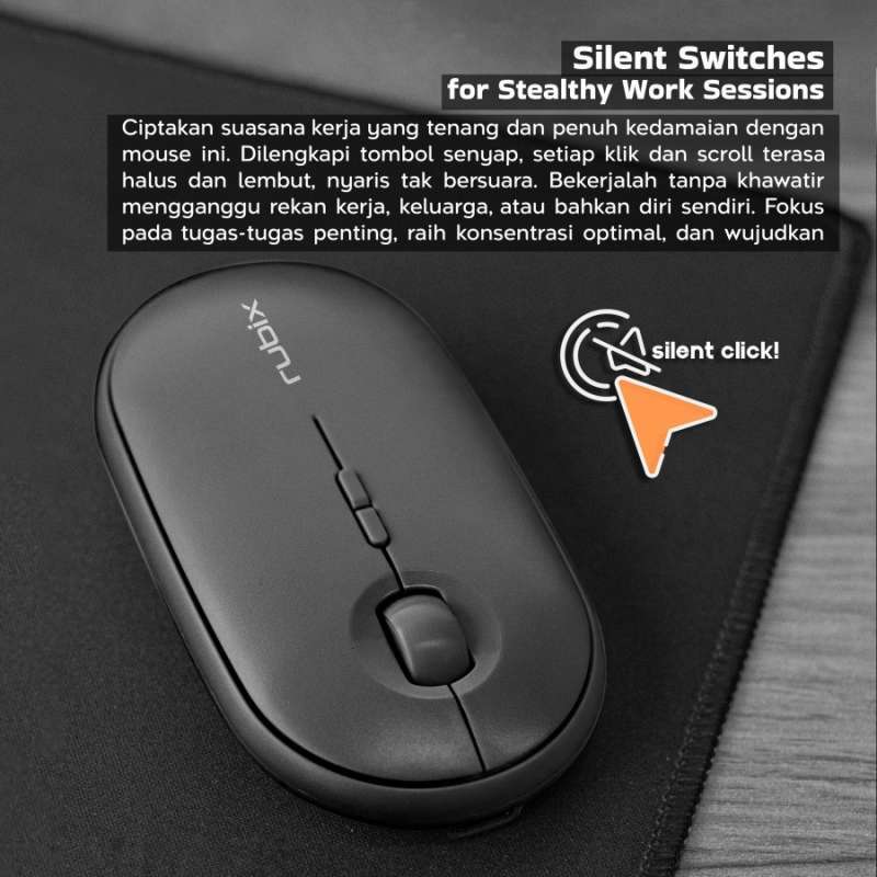 Jual Mouse Office Da Rubix M201 Wireless Bluetooth Silent Click Ultra ...